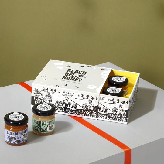 Raw British Honey Gift Set - 4 x 42g – Black Bee Honey