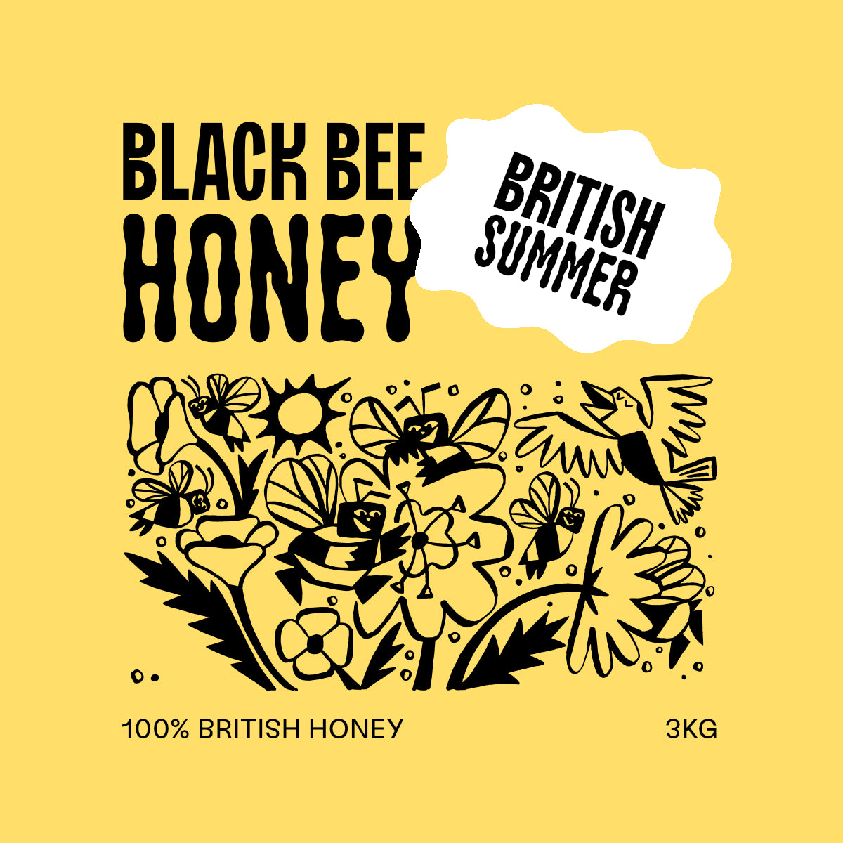 Raw British Summer Honey - 3kg Big Tub – Black Bee Honey